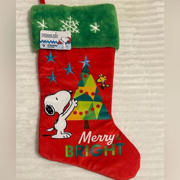 Peanuts | Holiday | Peanuts Snoopy And Woodstock Red Christmas Stocking ...